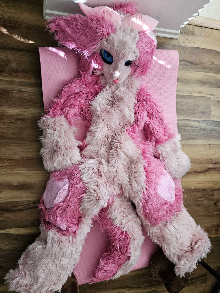 Pink Rose Fox Cat Fursuit Kigurumi Furry Costumes Furries – FurryMascot