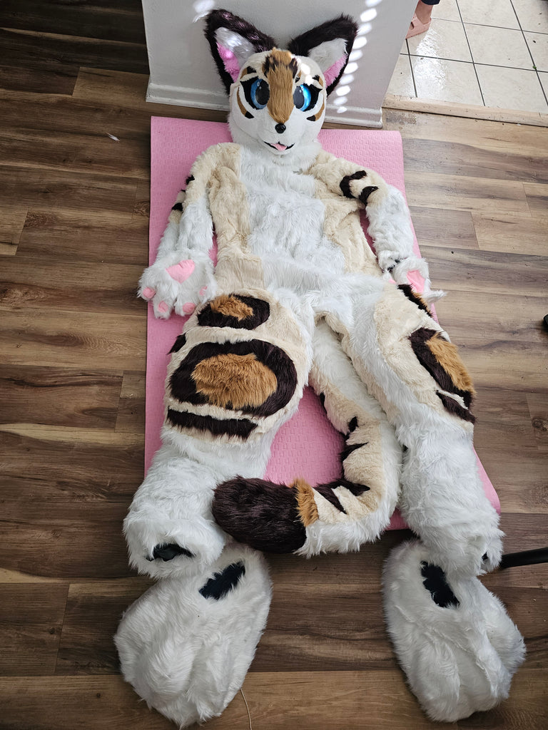 LA Pick UP/Ship Apricot Brown Fox Cat Fursuit Kigurumi Furry Costumes ...