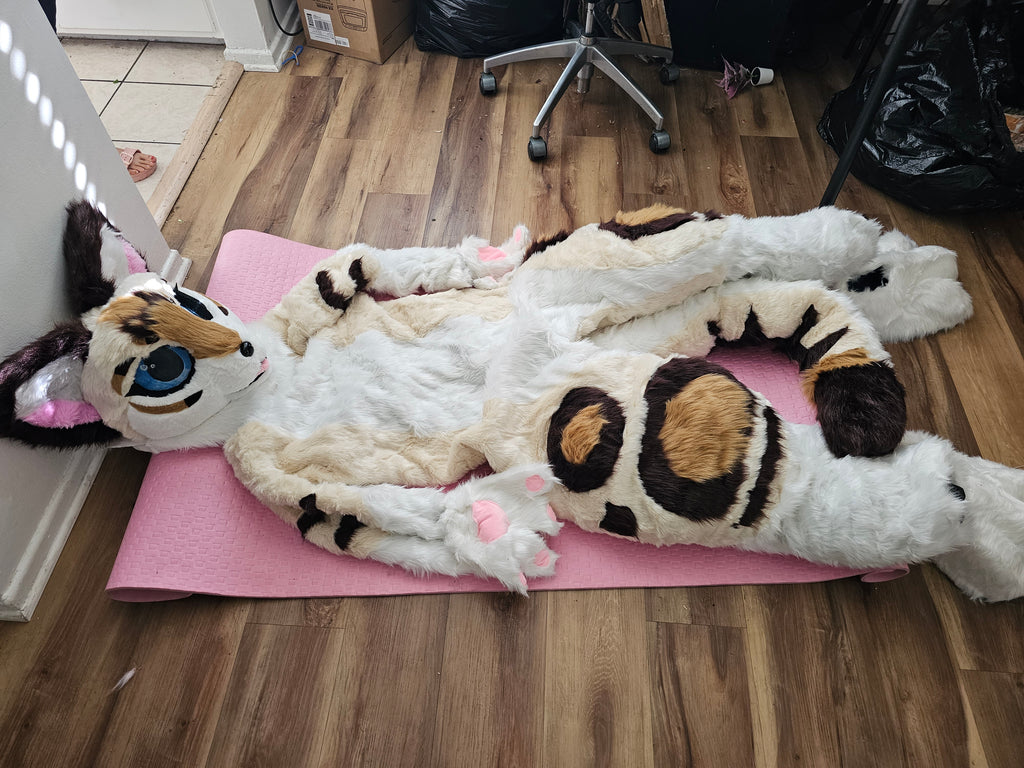 LA Pick UP/Ship Apricot Brown Fox Cat Fursuit Kigurumi Furry Costumes ...