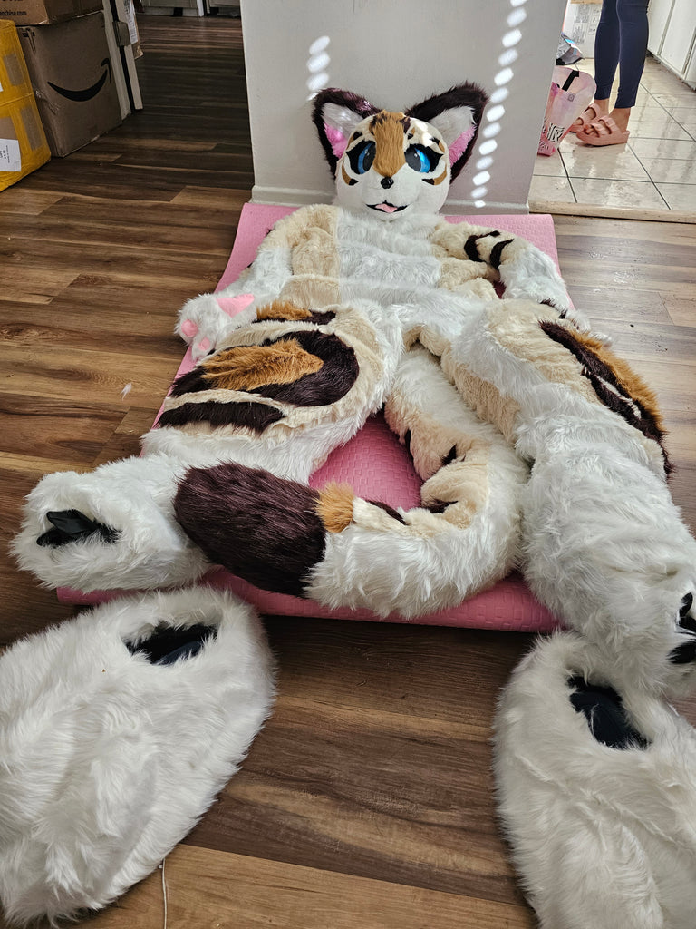 LA Pick UP/Ship Apricot Brown Fox Cat Fursuit Kigurumi Furry Costumes ...