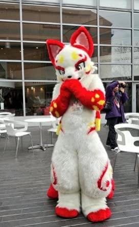 White Cat Red Fursuit Fullsuit Teen Costumes Full Furry Suit Furries C ...