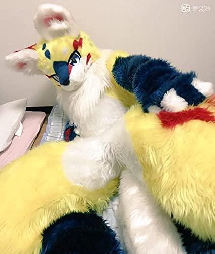 Yellow Cat Husky Dog Digitigrade Fursuit Fullsuit Teen Costumes Full F ...