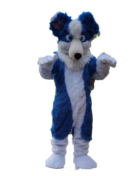White Hair Royal Blue Wolf Fox Fursuit Furry Costumes Furries – FurryMascot