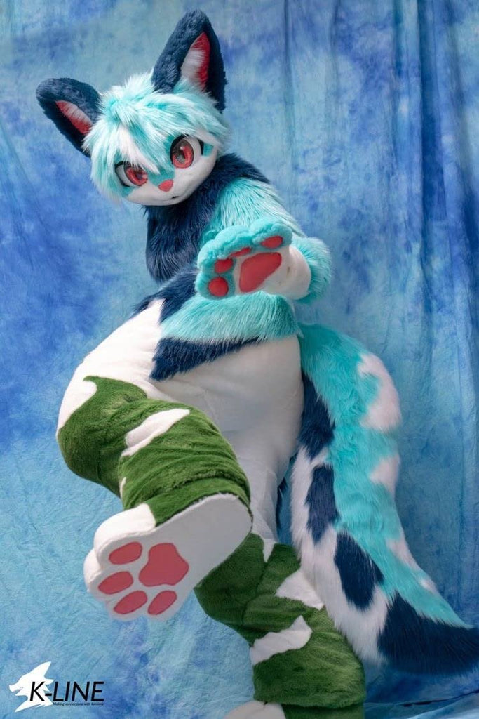 FurryWu Studio Kemono Blue Dragon 3D Eyes Cat Huksy Dog Fursuit Teen C ...