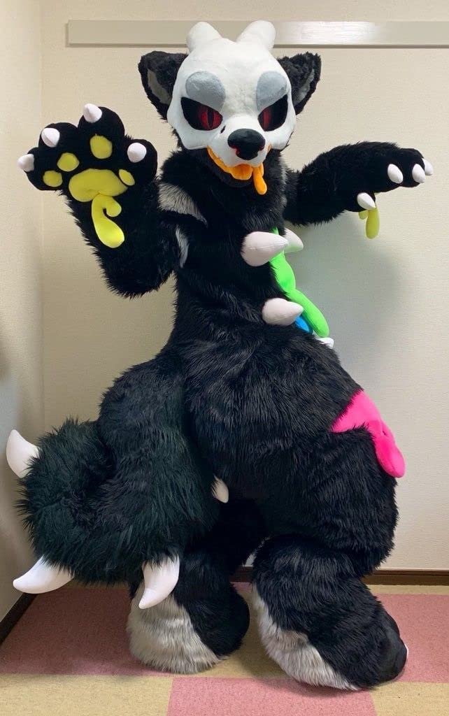 FurryWu Studio Japan Kemono Kawaii Black Cerberus Dragon Fursuit Teen ...