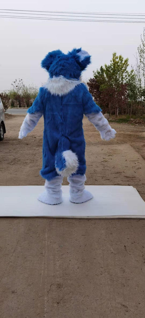 White Hair Royal Blue Wolf Fox Fursuit Furry Costumes Furries – FurryMascot