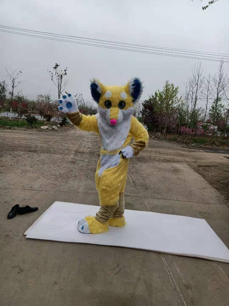 Original FurryWu Japan Kawaii Yellow Husky Dog New Fursuit Teen Jackal ...