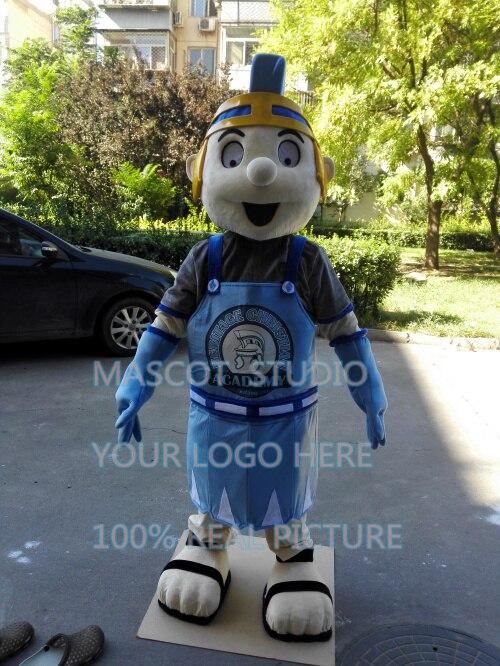 Blue Knight Mascot Spartan Costume Trojan Cosplay Cartoon Character Fa ...