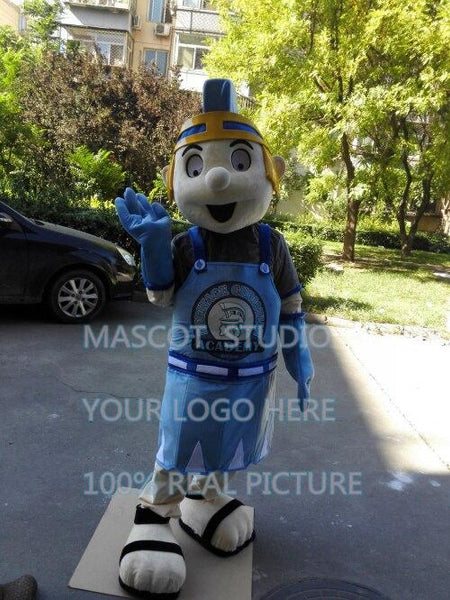 Blue Knight Mascot Spartan Costume Trojan Cosplay Cartoon Character Fa ...