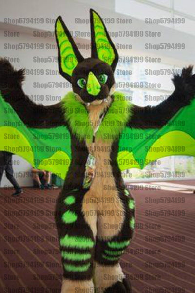 Customised GREEN #J7 HUSKY Dog Furry Fursuit Suit Mascot Costume Cospl ...