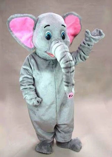 Hot Sale Adult Size Lovely Pink Ears Elephant Mascot Costume Elephish ...