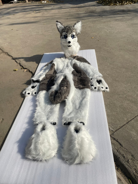 Gray Puppy Fox Cat Fursuit Kigurumi Furry Costumes Furries – FurryMascot