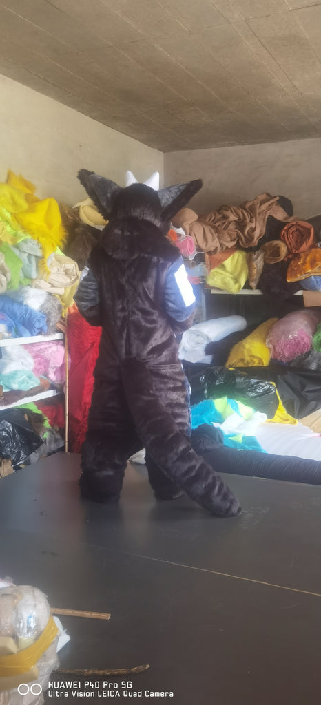 Black Horn Dragon Fox Cat Fursuit Kigurumi Furry Costumes Size M ...