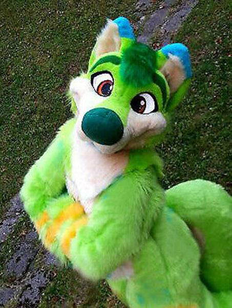 Light Green Puppy Fox Cat Fursuit Kigurumi Furry Costumes Furries ...