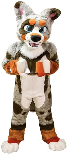 FurryMascot Kemono Eyes Fursuit Fullsuit Teen Costumes Full Furry Grey
