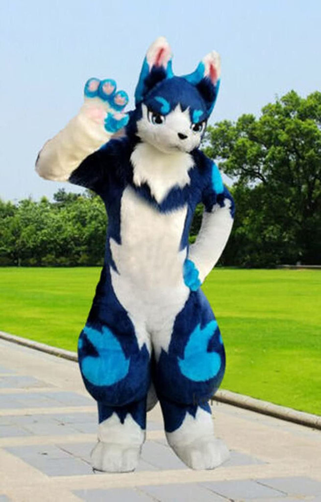 Blue Huksy Dog Fursuit Fullsuit Teen Costumes Child Full Furry Suit Fu ...